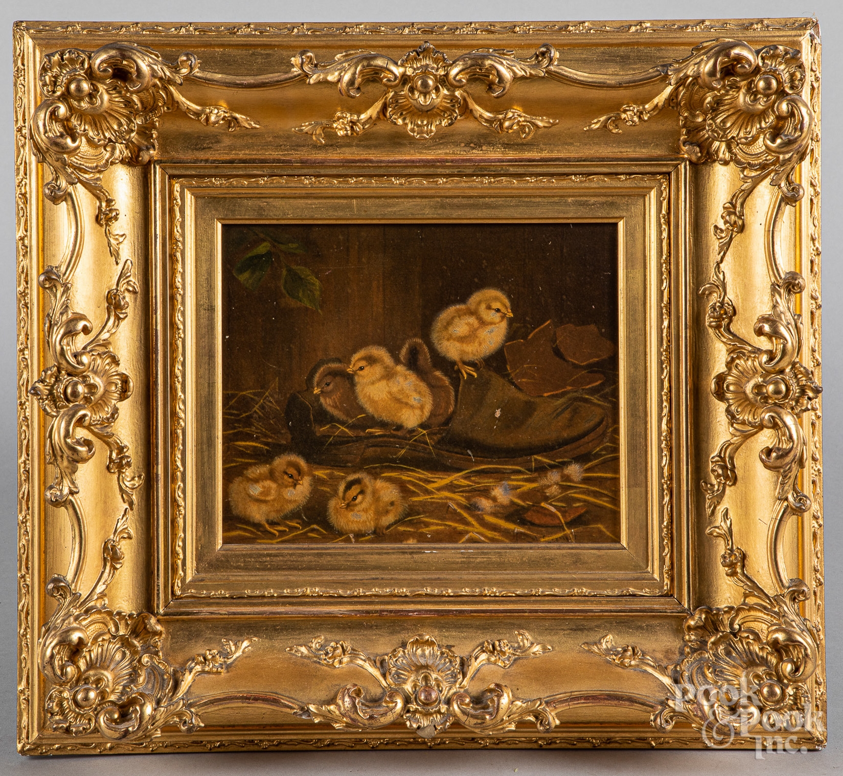 Austrian Ben | Two works: Six chicks in an old shoe and a puppy and ...