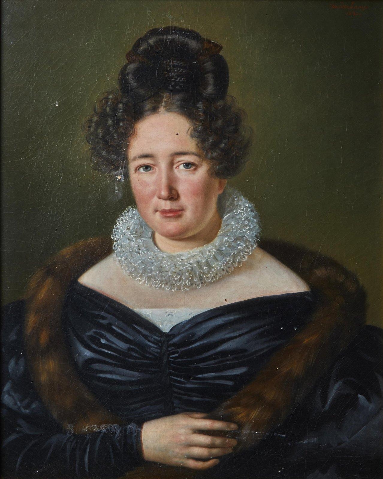 Jean Joseph Vaudechamp | Portrait of a Creole Lady in a Black Dress and ...