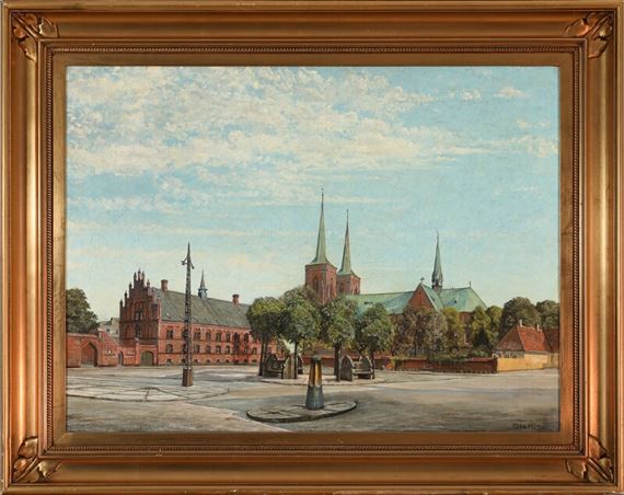 Ole Ring | View from the square in Roskilde with the old city hall and ...