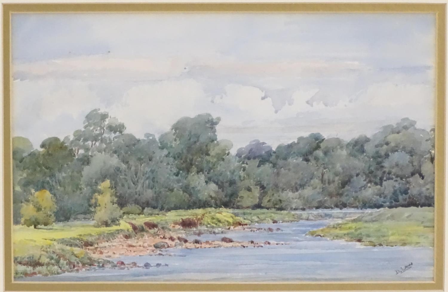 David Law | A river landscape with woodland beyond | MutualArt