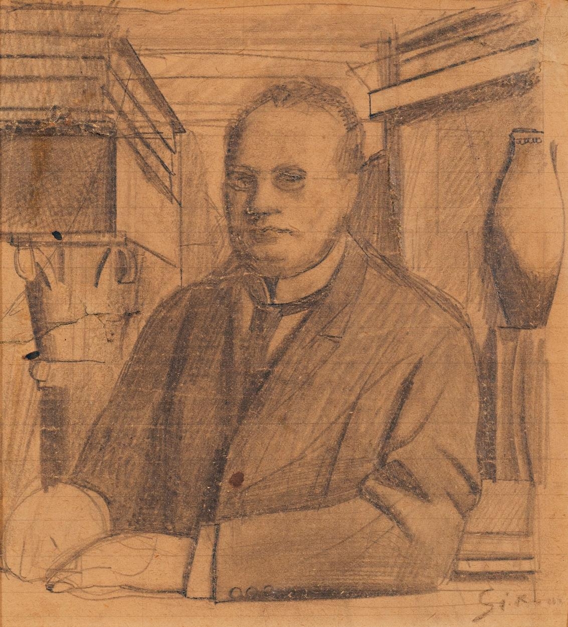 Mario Sironi | Ritratto di Arnaldo Mussolini (Circa 1924) | MutualArt