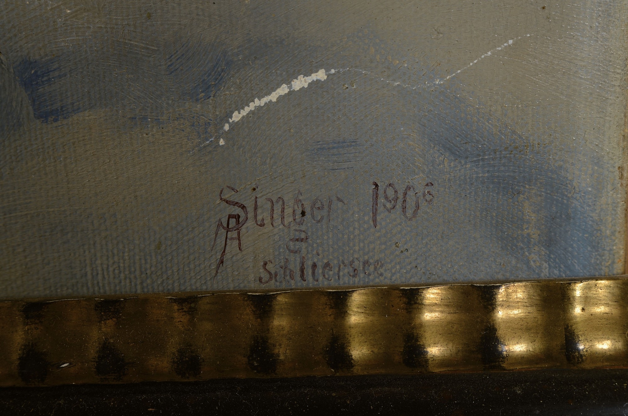 Albert Singer | deer in snowy winterlandscape (1906) | MutualArt