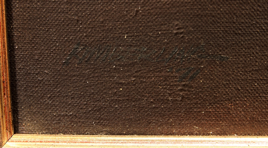 Bruce Kimberling | A still life of a flower bouquet and brass incense ...