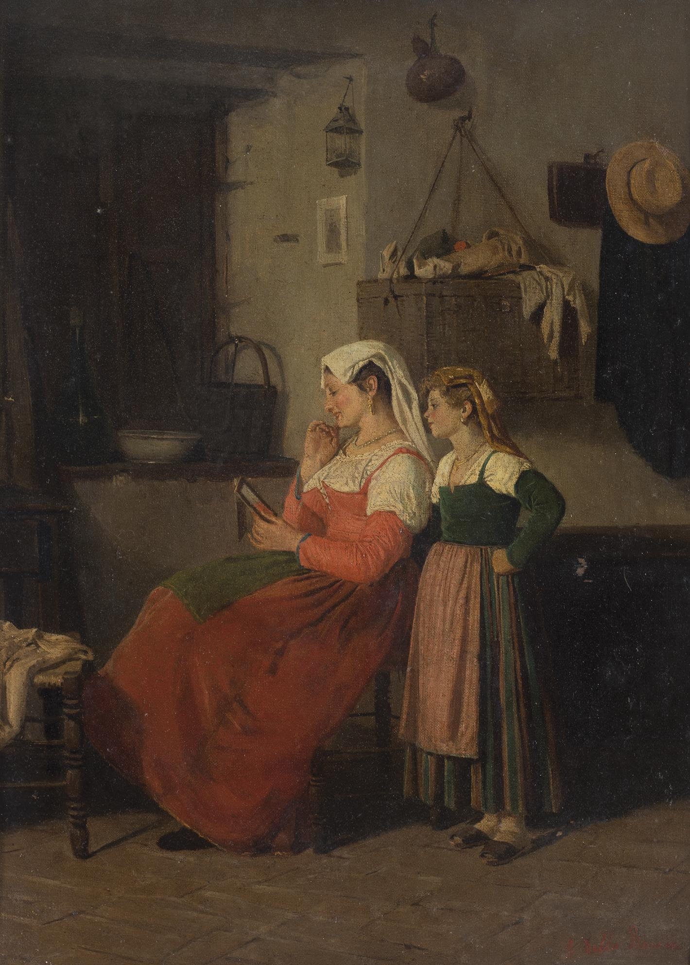 Giovanni Della Rocca | Interno con figure con costumi tradizionali ...