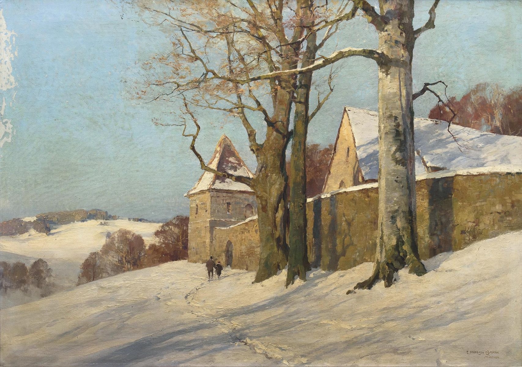 Edward Harrison Compton | MONASTERY IN SNOW | MutualArt