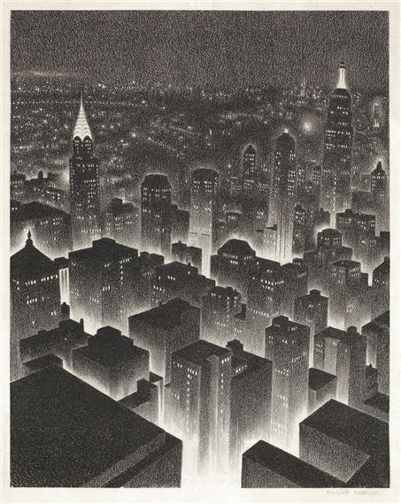 Ellison Hoover | Manhattan Midnight (Circa 1930) | MutualArt