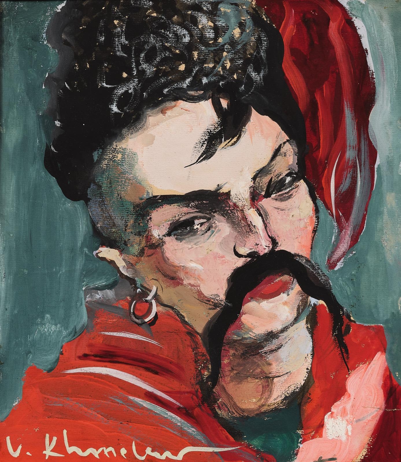 Vassyl Khmeluk | Portrait of Cossack Mamay | MutualArt