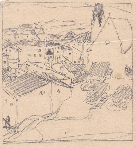 Artur Nikodem | Dachlandschaft in Tirol (wohl Rattenberg) | MutualArt