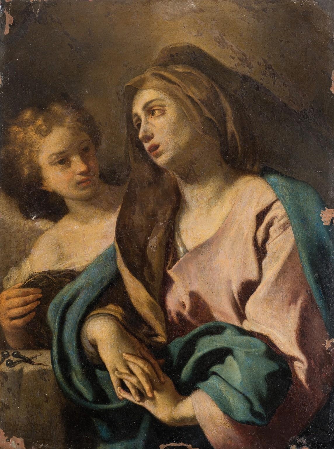 Francesco Solimena | Madonna addolorata e un Angelo con i simboli della ...