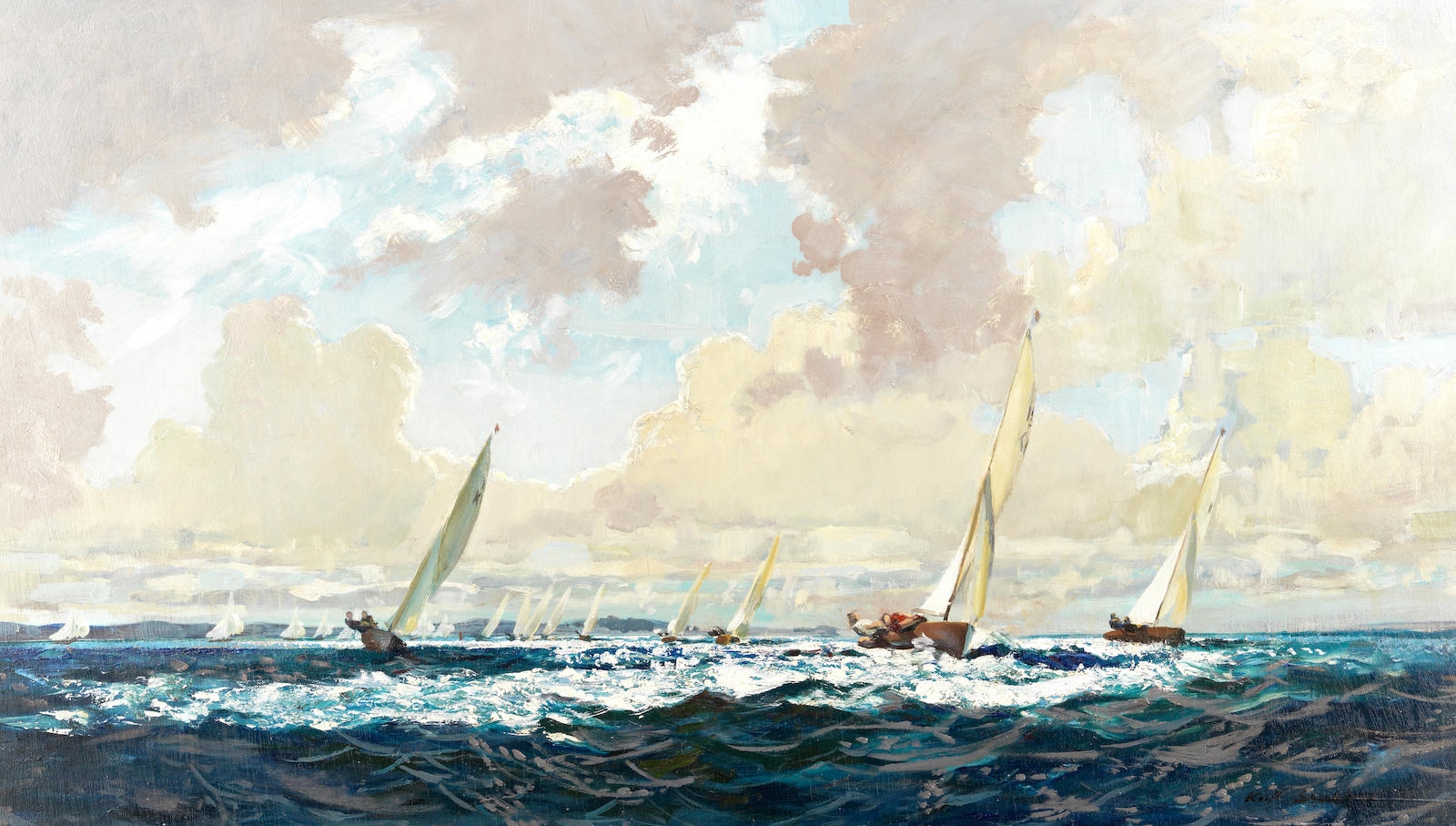 Keith Shackleton | Racing off a coast | MutualArt
