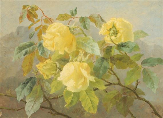 Anthonore Christensen | Yellow roses (1895) | MutualArt
