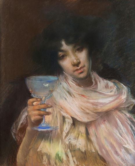 Albert Besnard | Woman with a Goblet | MutualArt