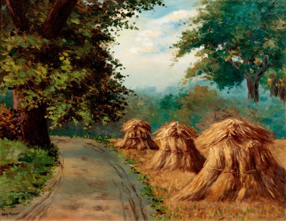 Hedley Waycott | Rural Landscape with Cornshucks | MutualArt