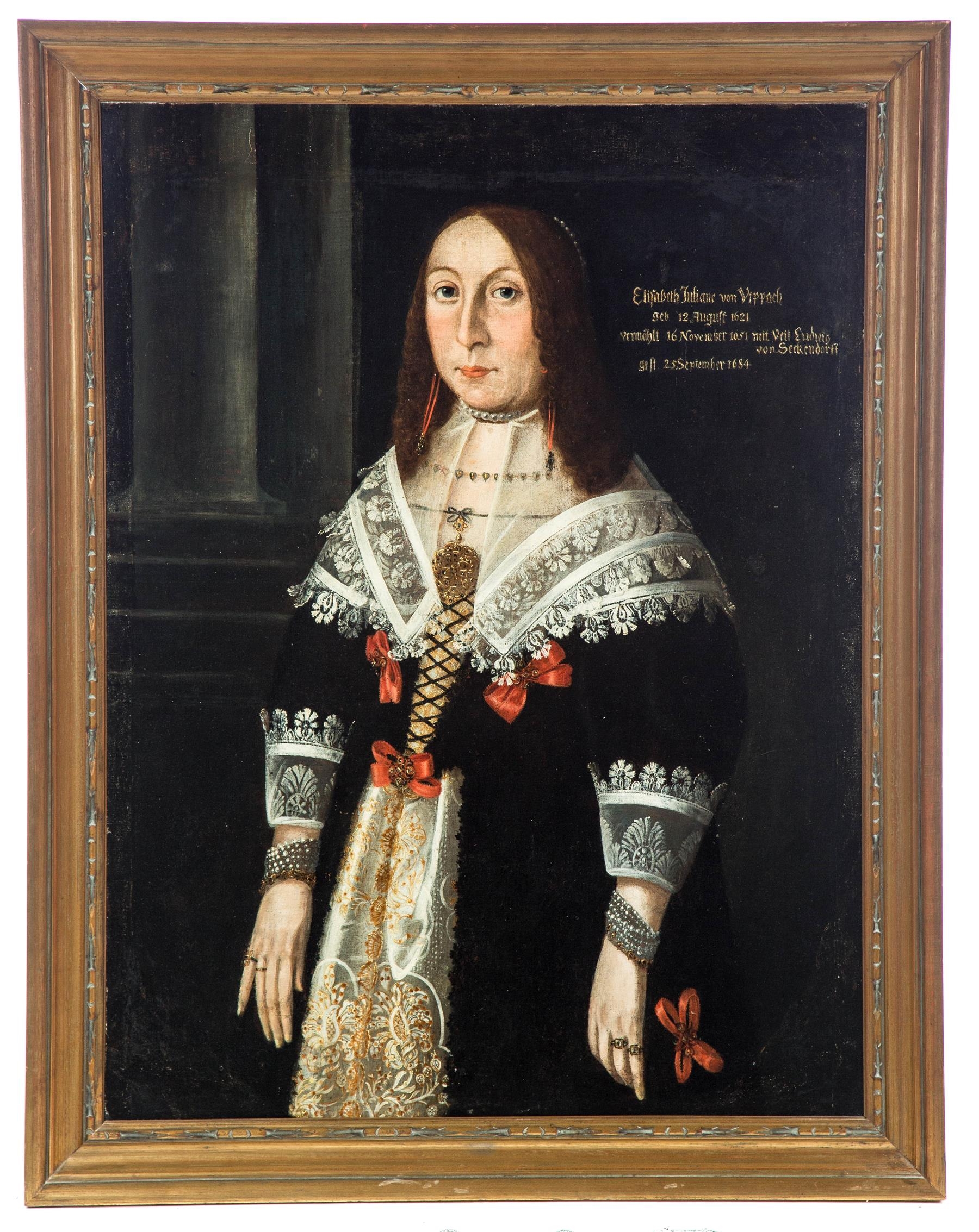 German School, 18th Century | Portrait of a noblewoman (1651) | MutualArt