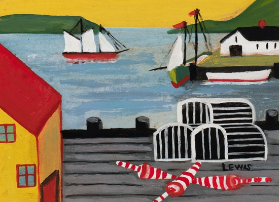 Maud Lewis | Fishing Boats and Lobster Traps | MutualArt