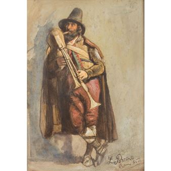 Ludwig Johann Passini | Bagpiper (1885) | MutualArt