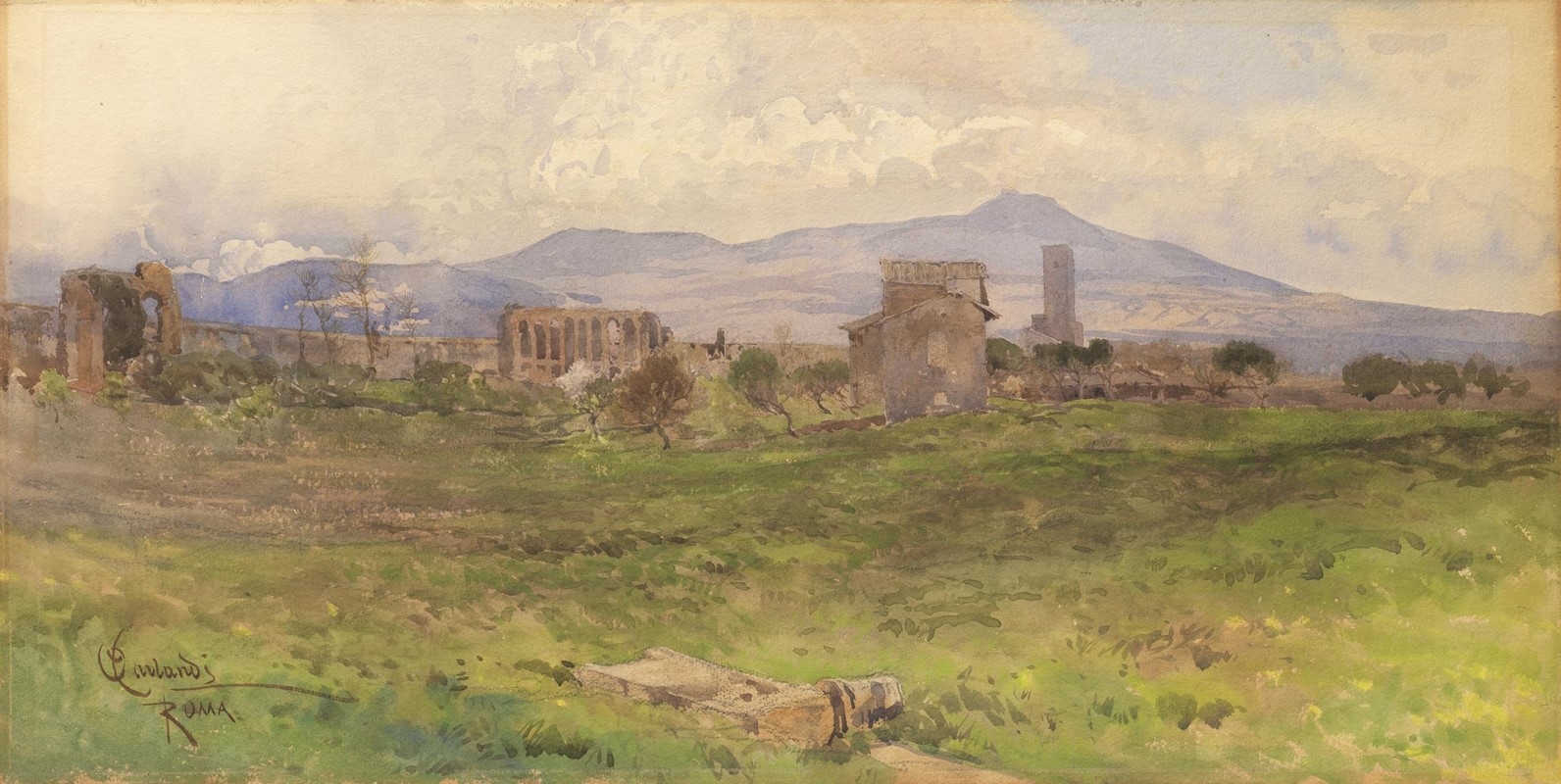 Onorato Carlandi | ROMAN LANDSCAPE | MutualArt