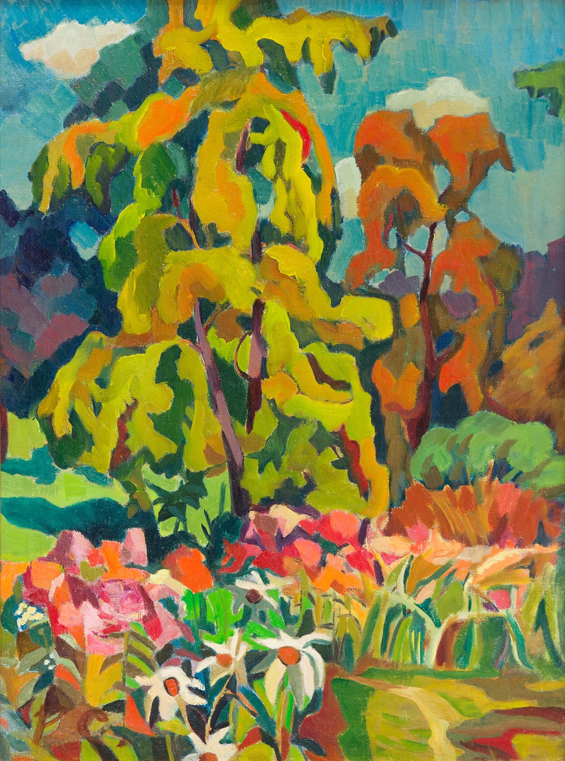 Roman Sielski | Kwiaty w sadzie (1950) | MutualArt