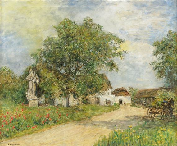 Adolf Helmberger | Schutzheiliger im Mohnfeld vor Gehöft | MutualArt