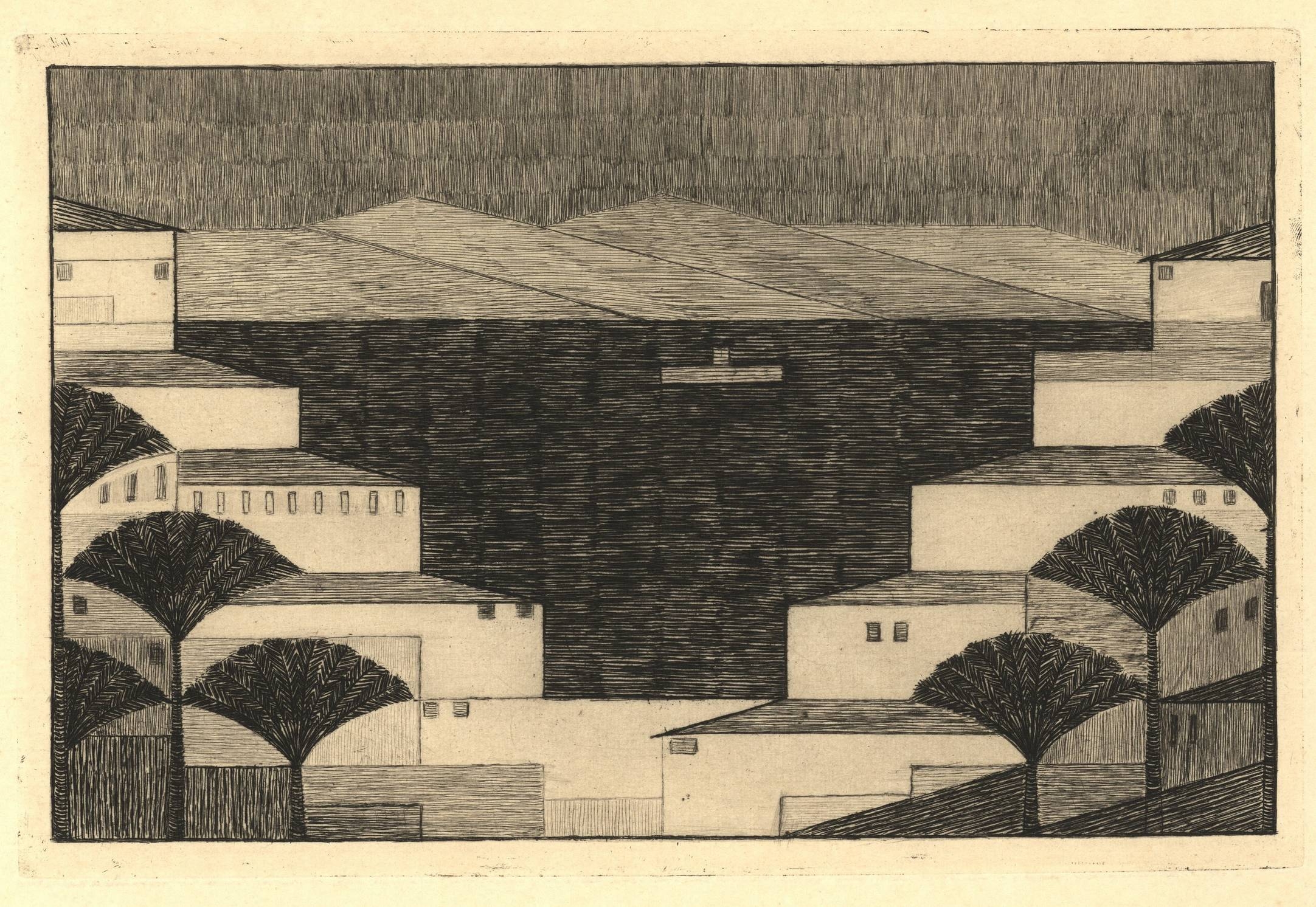 Louise Marie Loeber | Mediterranean town view | MutualArt