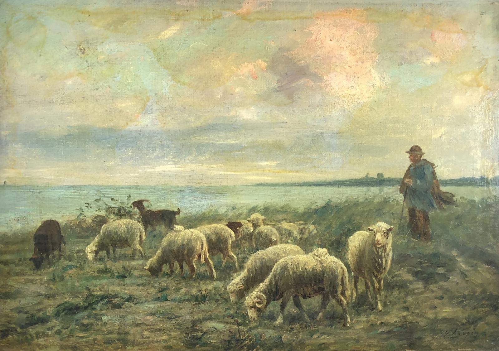 Albert Charpin | Troupeau à Barbizon | MutualArt