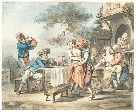 Jacques-Philippe Caresme | Merry company by a tavern (1779) | MutualArt