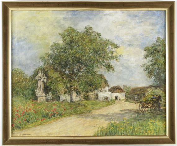 Adolf Helmberger | Schutzheiliger im Mohnfeld vor Gehöft | MutualArt