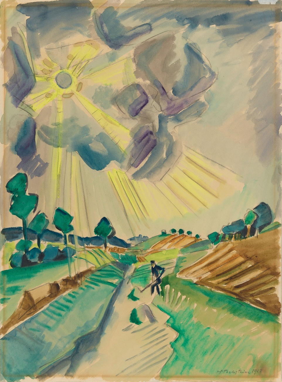 Max Pechstein | Strahlende Sonne (1918) | MutualArt