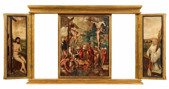 Netherlandish School, 16th Century | Altarpiece with the Crucifixion | MutualArt
