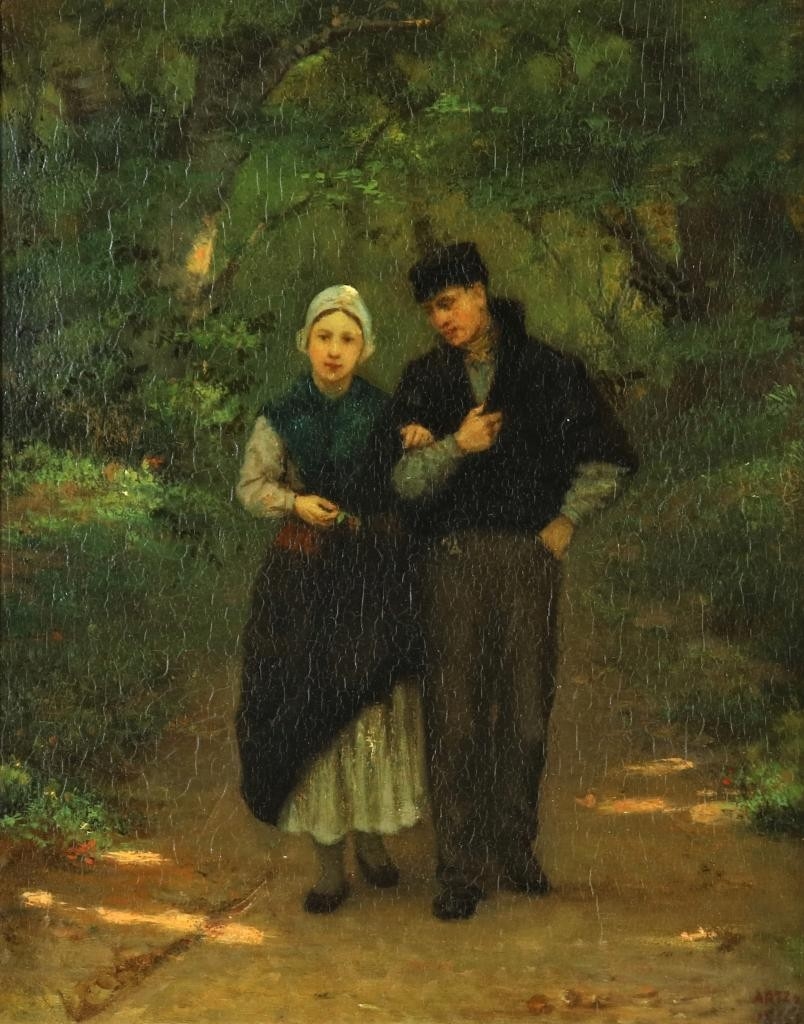 David Adolph Constant Artz | Maternal cares (1865) | MutualArt