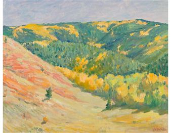 Joseph Henry Sharp | Indian in Aspen | MutualArt
