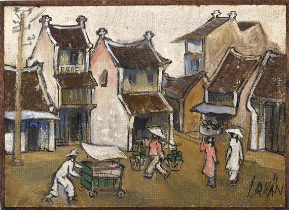 Le Quan | Market scene in Hanoi | MutualArt