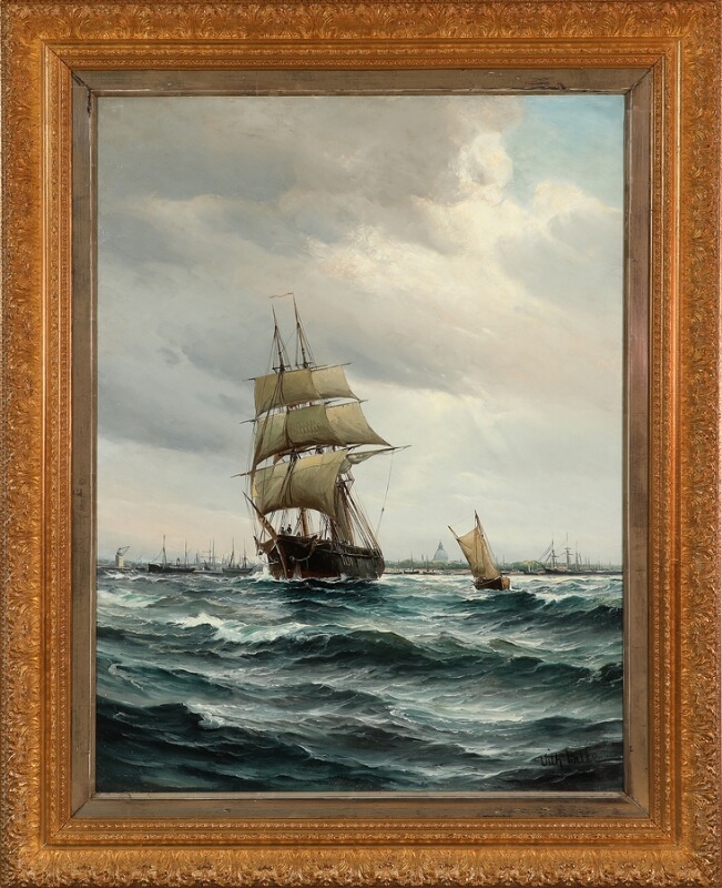 Vilhelm Bille | Sailing ships off the coast of Copenhagen | MutualArt