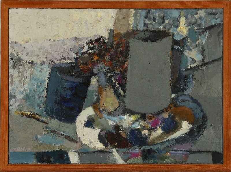 Emil Gregersen | Still life with grey pitcher (1968) | MutualArt