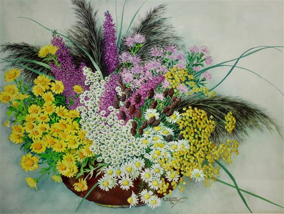 Andre Jacobus Verhorst | Lente boeket in een greskruik (1968) | MutualArt