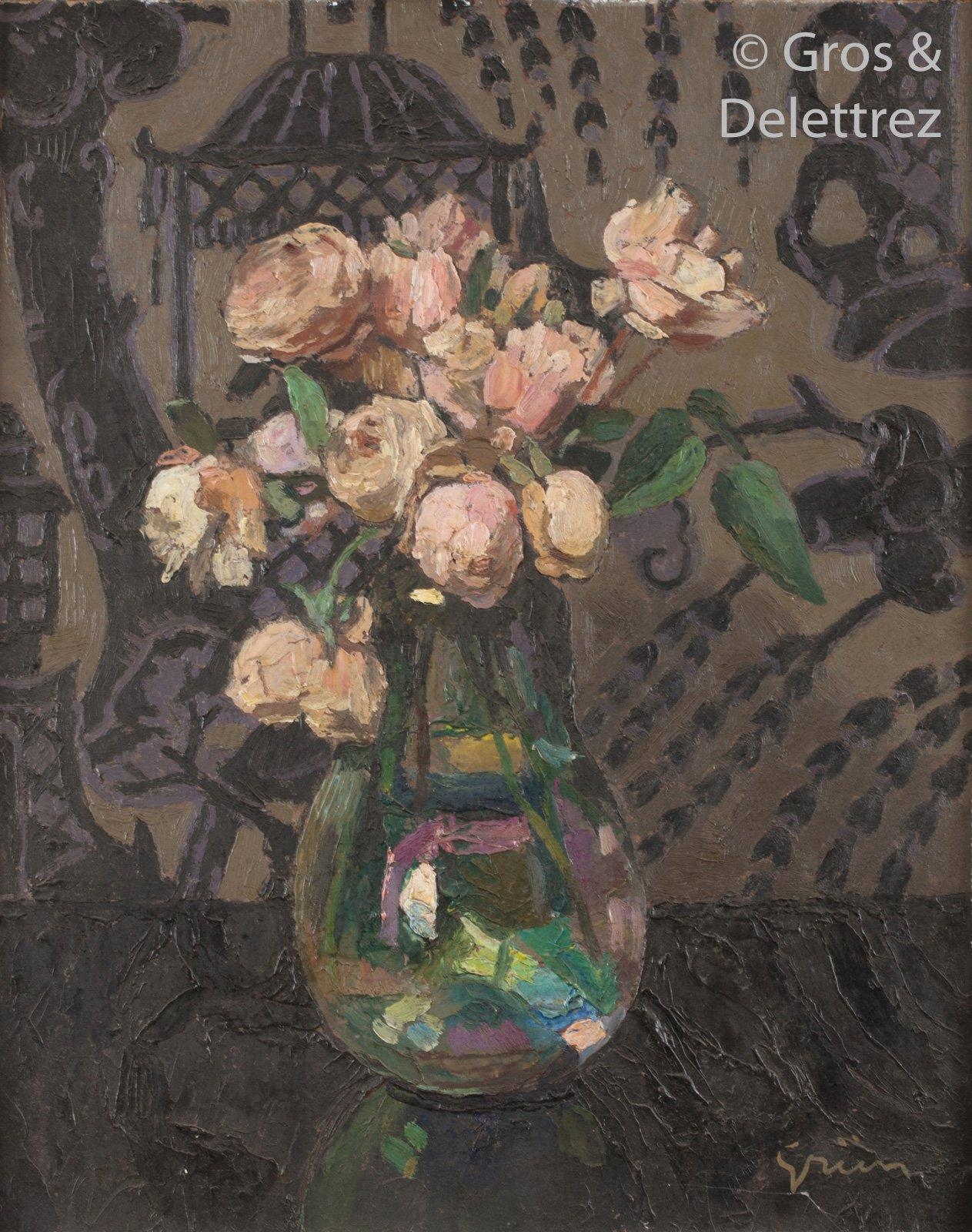 Jules-Alexandre Grün | Vase de roses | MutualArt