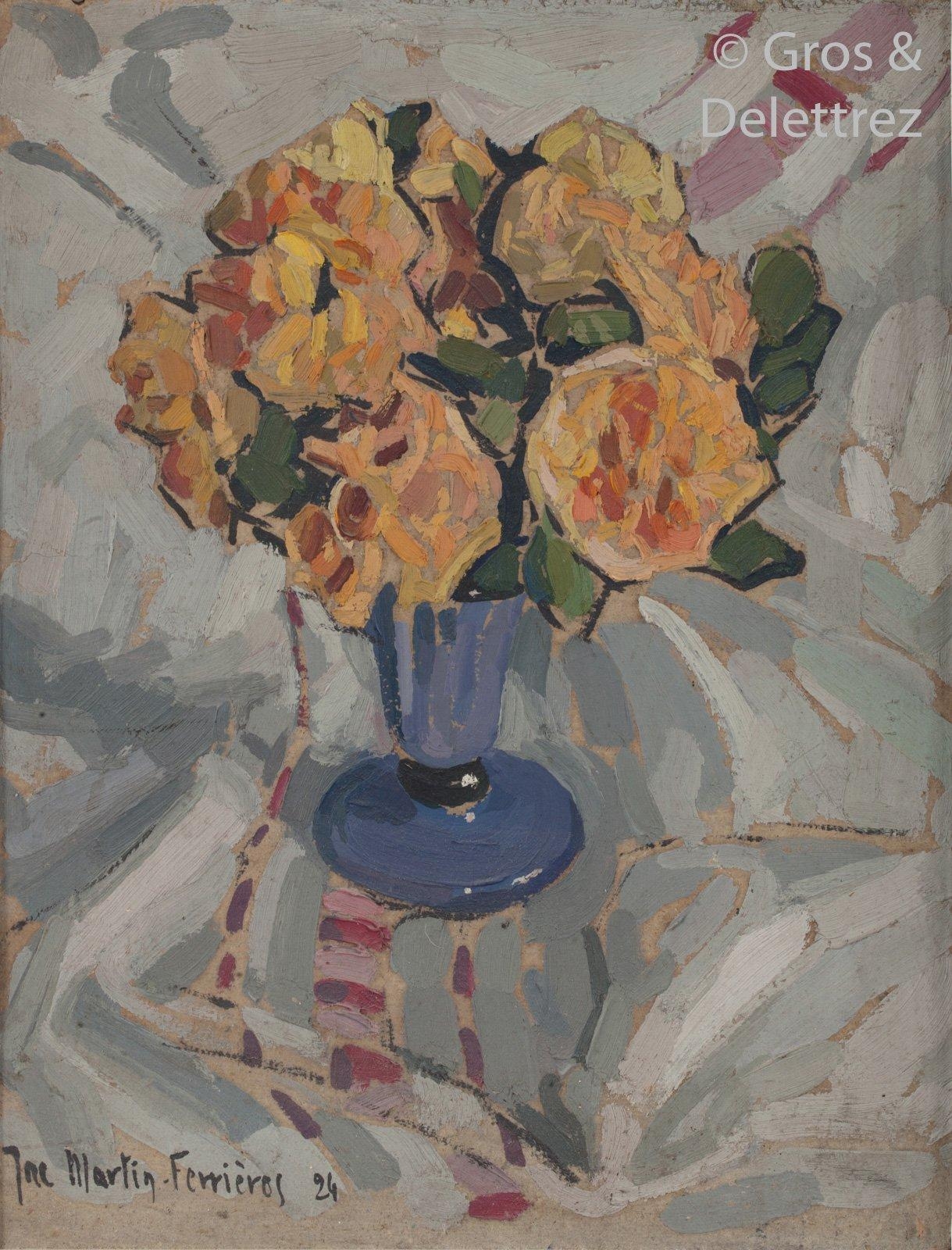 Jacques Martin-Ferrières | Vase de roses | MutualArt