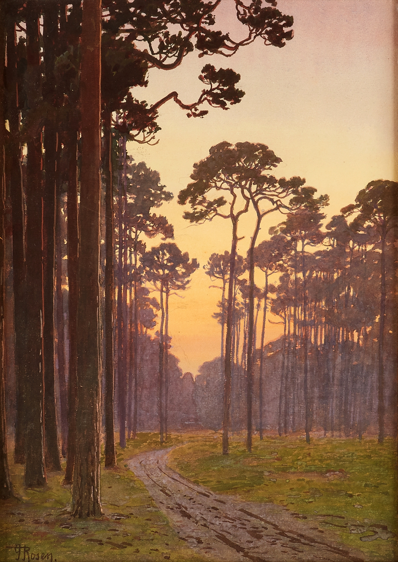 Georg von Rosen | Vägen genom skogen; gryning eller skymning | MutualArt