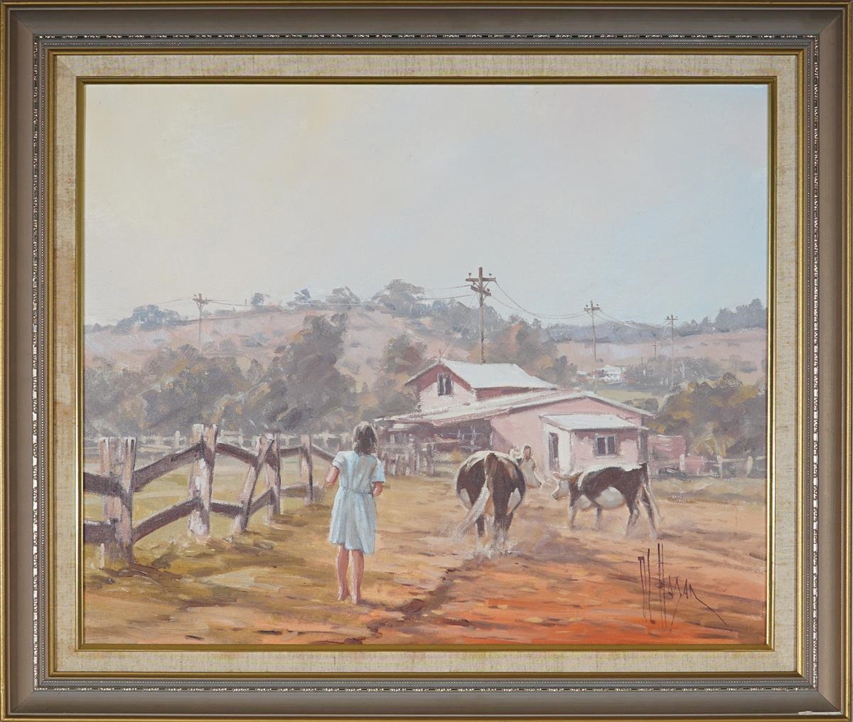 David Hagan | Bringing in the Last Two Cows | MutualArt
