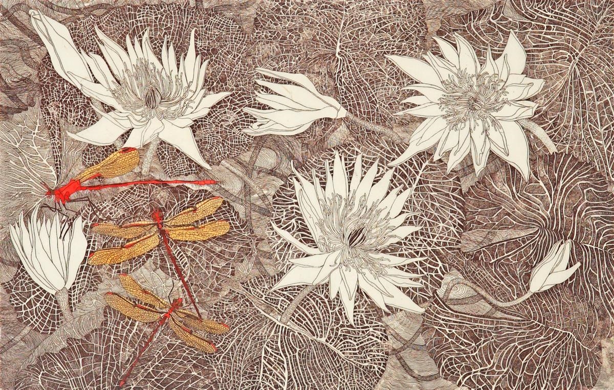 Robyn Mayo | Three Red Dragon Flies (1992) | MutualArt