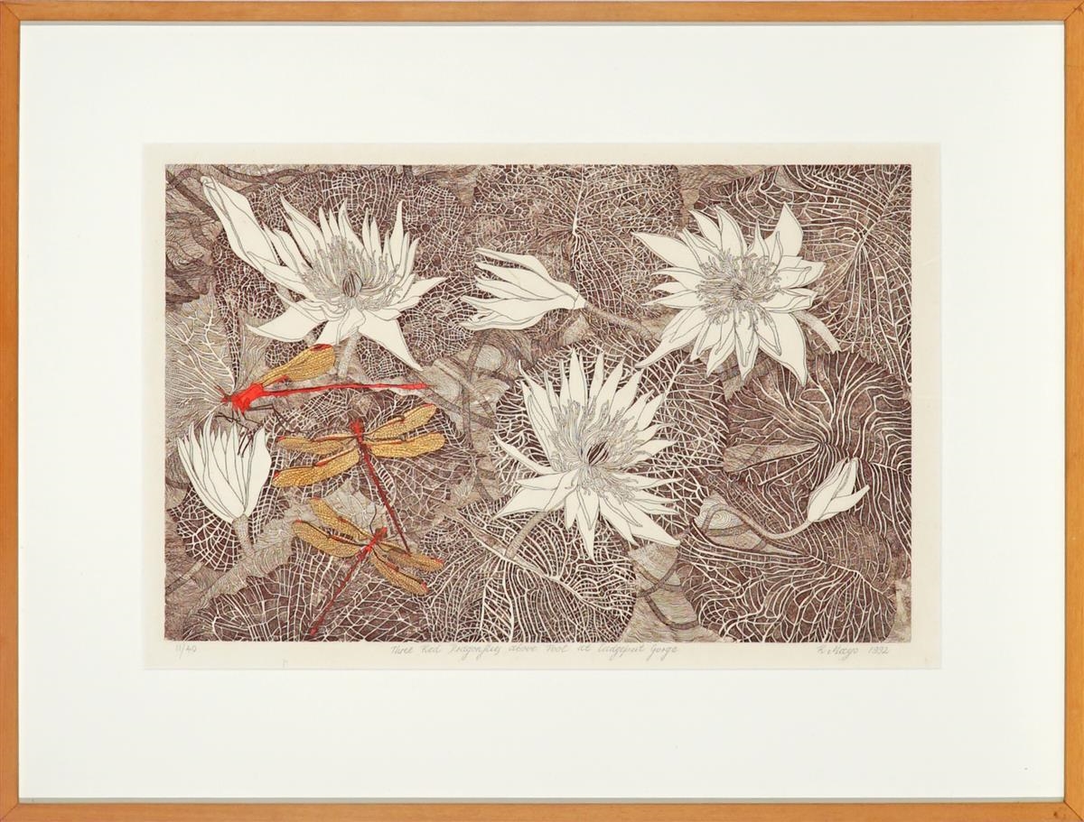 Robyn Mayo | Three Red Dragon Flies (1992) | MutualArt