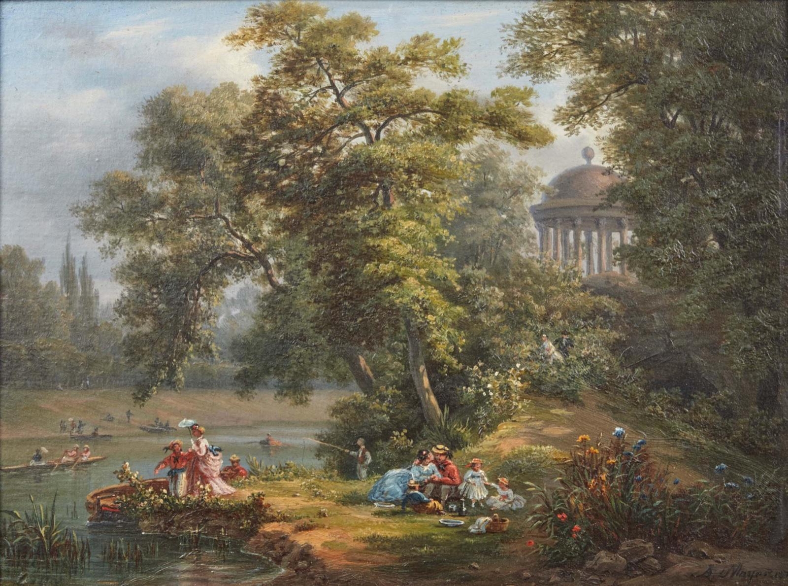 Auguste Mayer | Une après-midi au parc (Circa 1875) | MutualArt