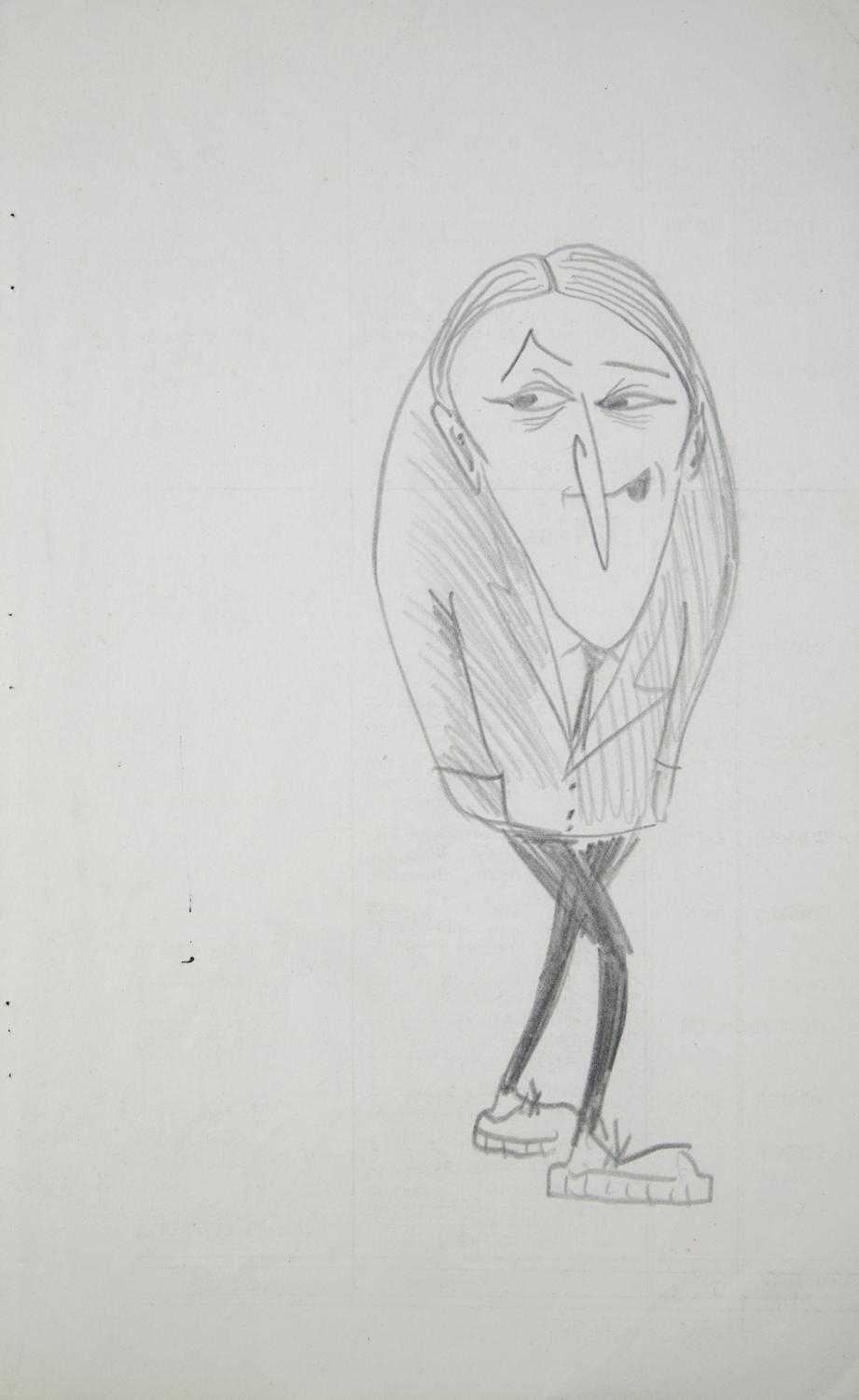 Man Hunched Over Drawing