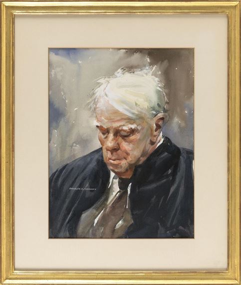 Charles Mahoney | Portrait of a pensive Robert Frost. | MutualArt
