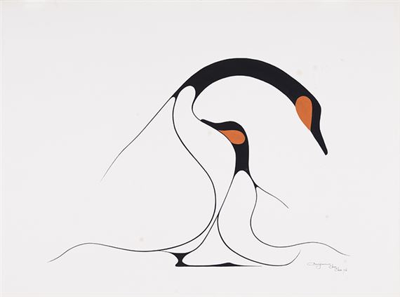Benjamin Chee Chee | Two Geese Standing (1976) | MutualArt