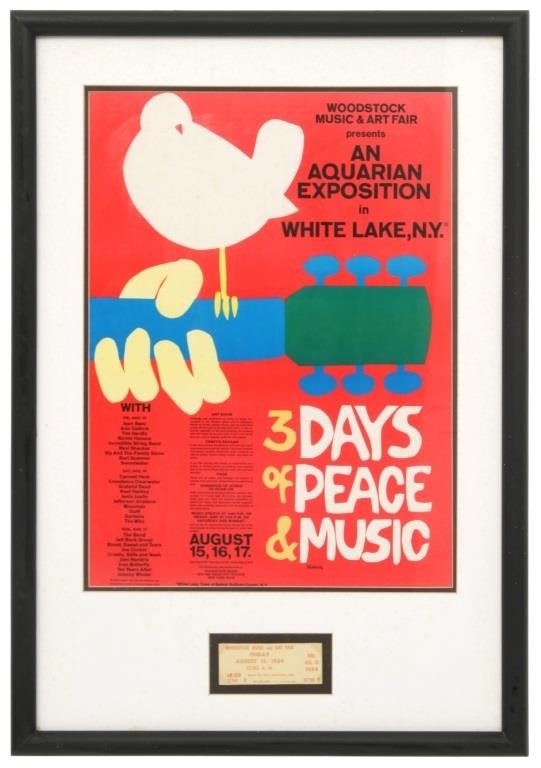 Arnold Skolnick | Woodstock Music Festival Poster with Ticket | MutualArt