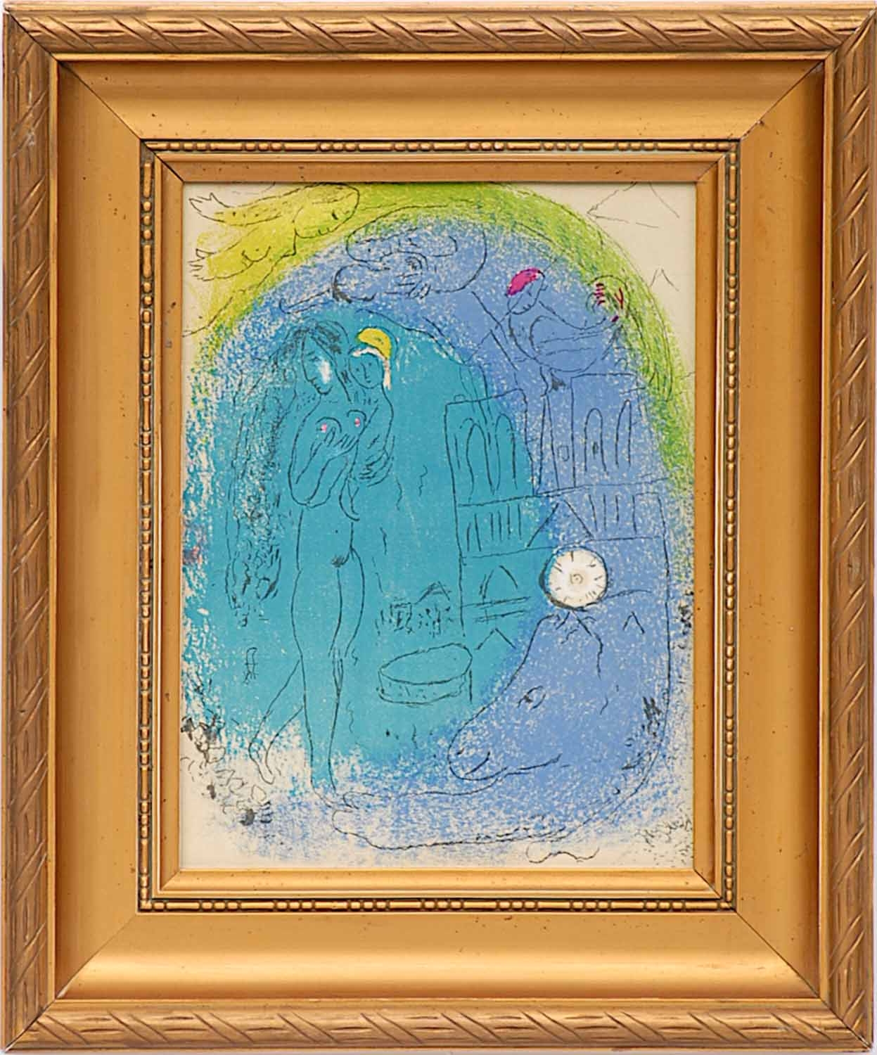 Marc Chagall | Mother and Child in Front of Notre Dame (1952) | MutualArt