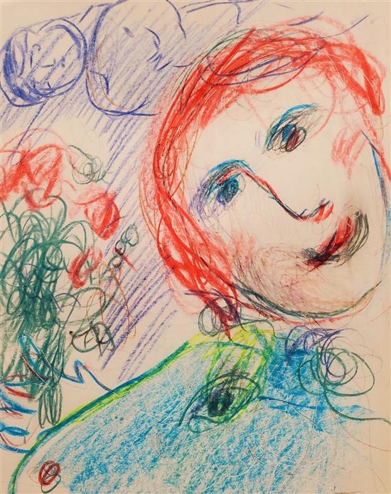 Marc Chagall | Self portrait with a green donkey, from Sketchbook La ...