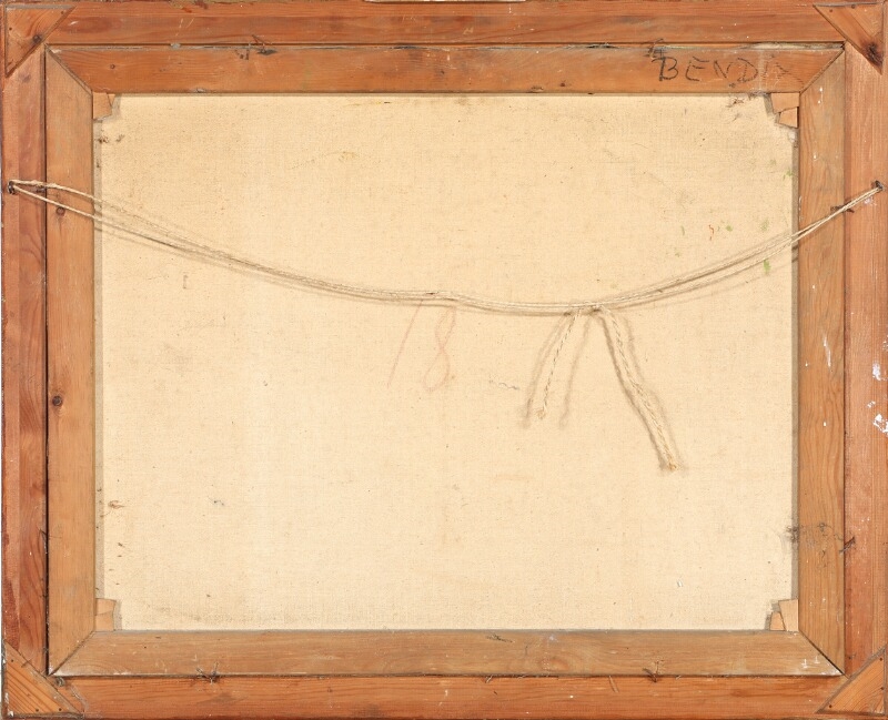 Hans Bendix Pedersen | Town scape with tram cars (1957) | MutualArt