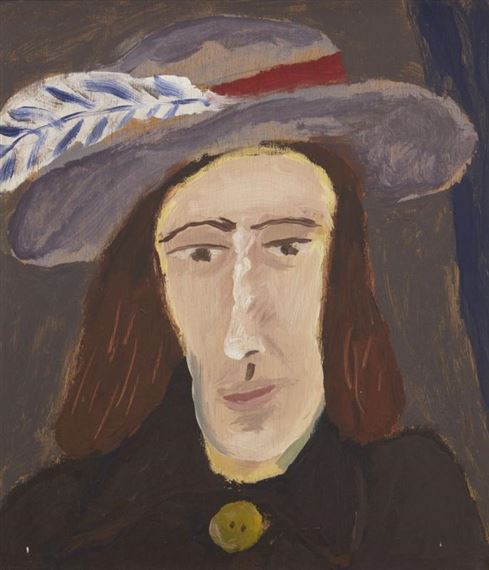 Bryan Illsley | Portrait of a man with a feather in his hat | MutualArt